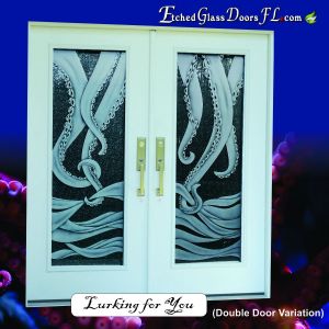 Octopus Designs on Glass Doors - Etched Glass Doors Florida