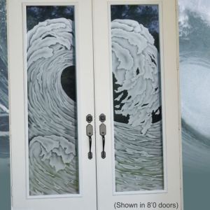 Waves & Water themes on glass doors - Etched Glass Doors Florida