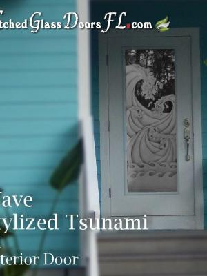Waves & Water themes on glass doors - Etched Glass Doors Florida